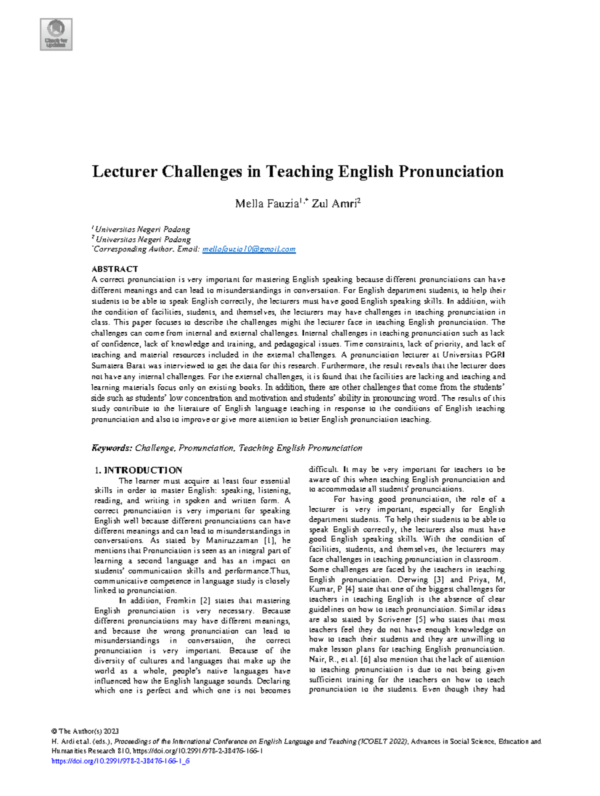 Lecturer Challenges in Teaching English Pronunciation (ENG 101) - Studocu