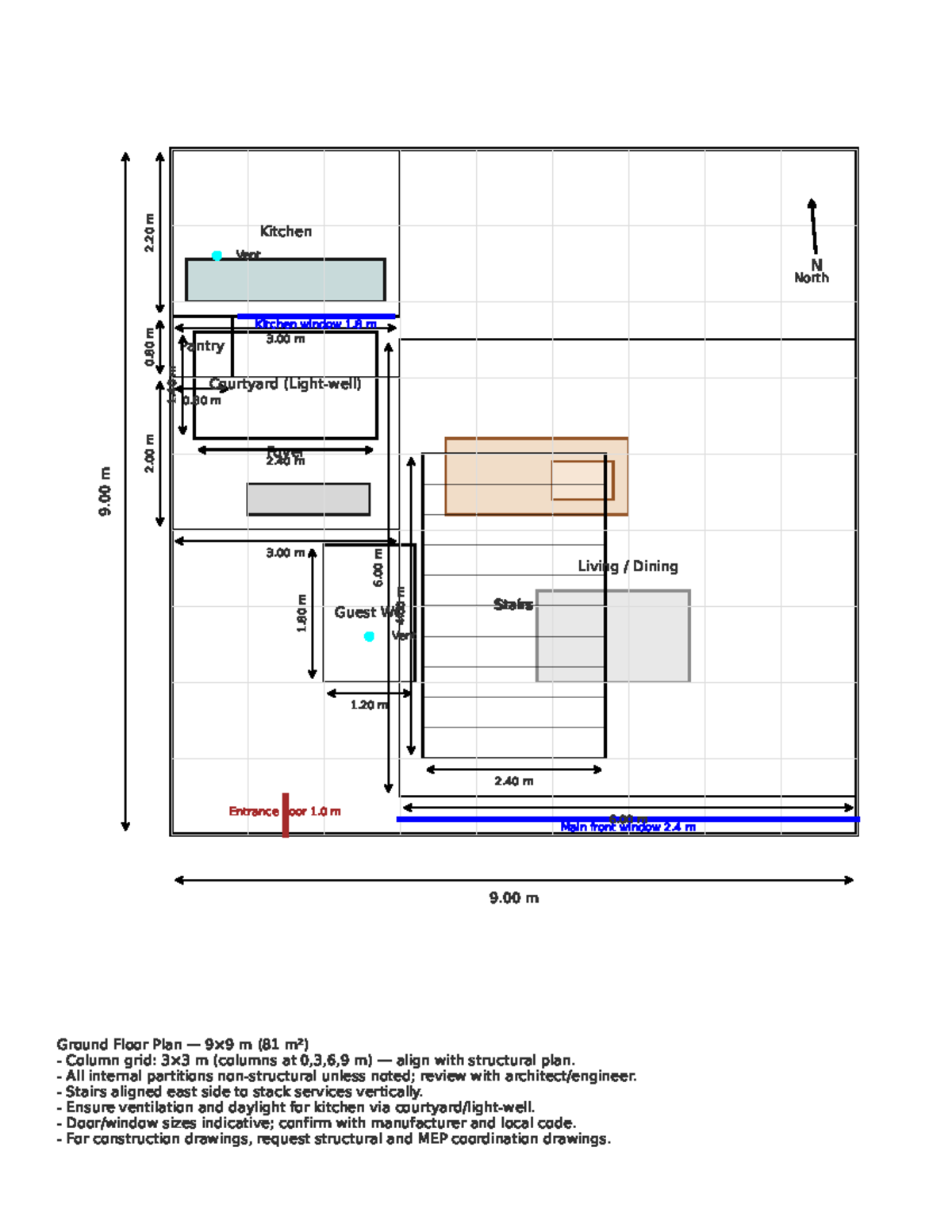 Ground Floor Design Details: Kitchen & Pantry Layout (81 m²) - Studocu
