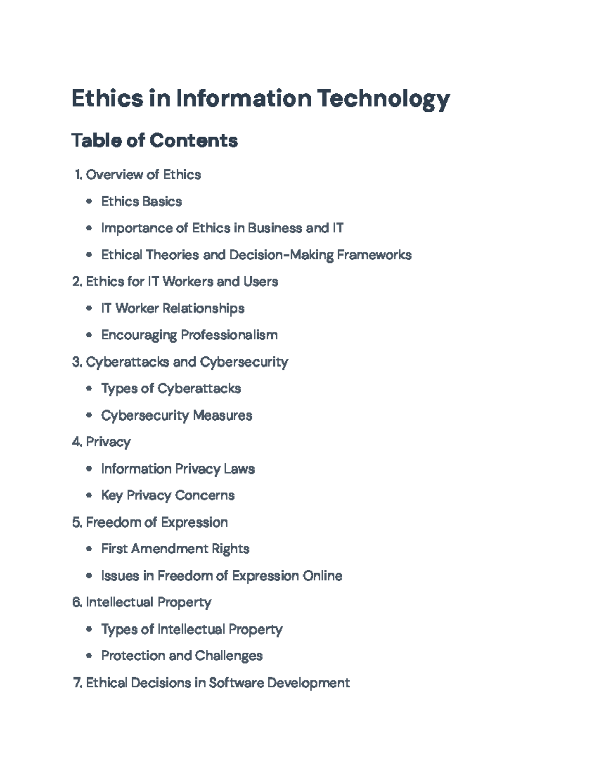 Ethics in Information Technology: An In-Depth Study for IT Pros - Studocu