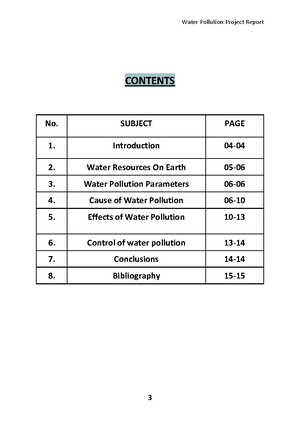 Water Pollution Project Report - GARHBETA COLLEGE Affiliated to ...
