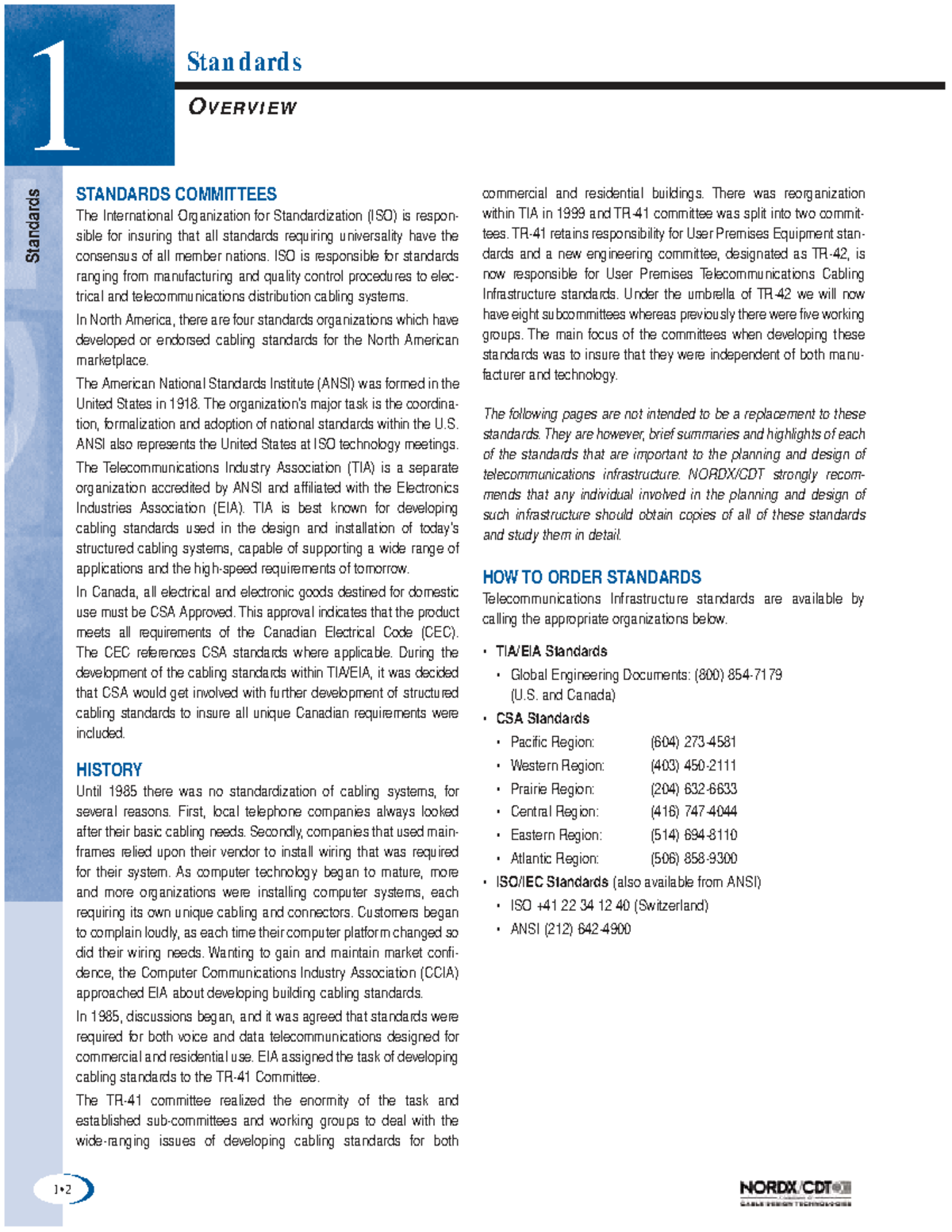 ANSI TIA EIA Overview: Structured Cabling Standards Summary - Studocu