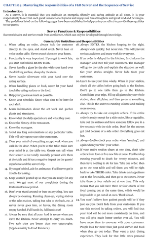 Chapter 1 Introduction to Food and Beverage Services - MODULE 1 ...