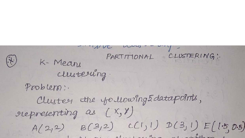 K-Means Clustering Practice Sums - Data Points Analysis - Studocu