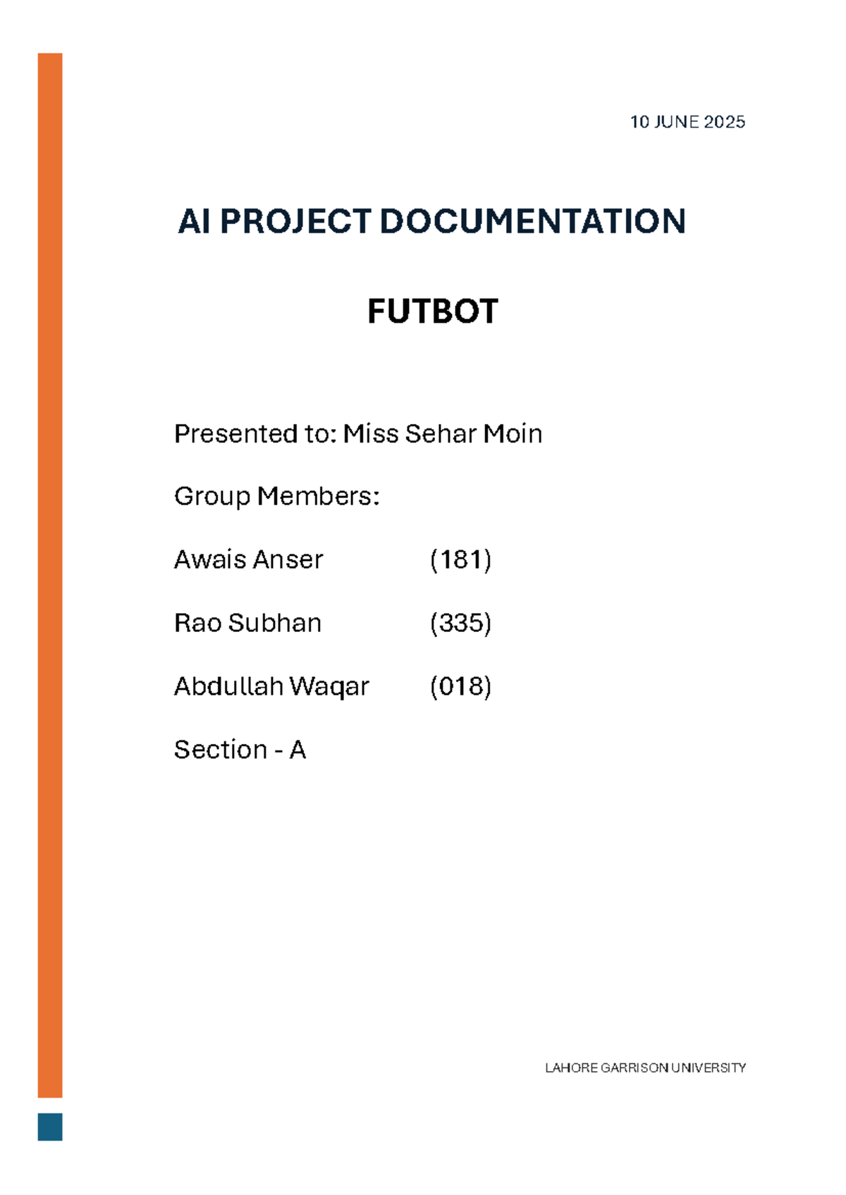 AI Project Documentation: Futbot Overview & Workflow (June 2025) - Studocu