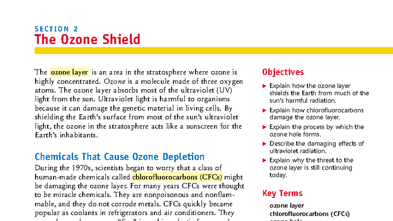 13-2 - The Ozone Shield: Understanding Ozone Depletion and Protection ...