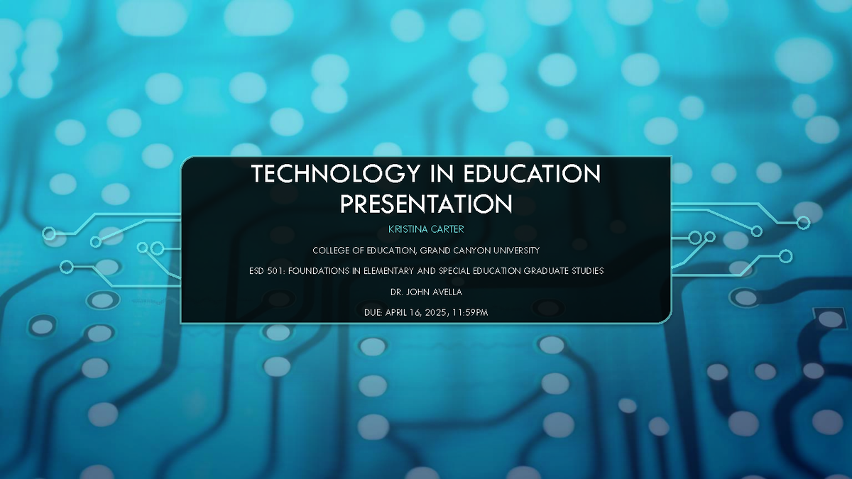 ESD 501: Tech in Education - Effective Strategies for Learning ...