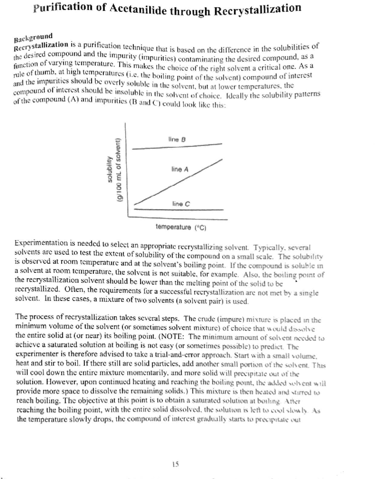 Purification of Acetanilide via Recrystallization Lab Manual - Studocu