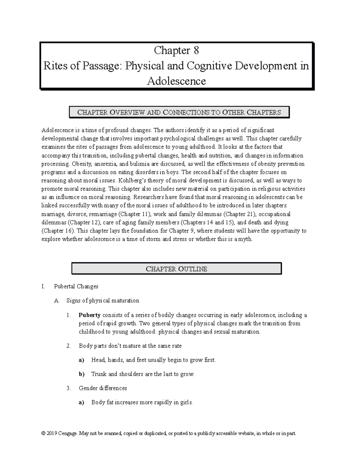Kail_8e_IRM_Ch08_Adolescence_Development_Rites_of_Passage - Studocu