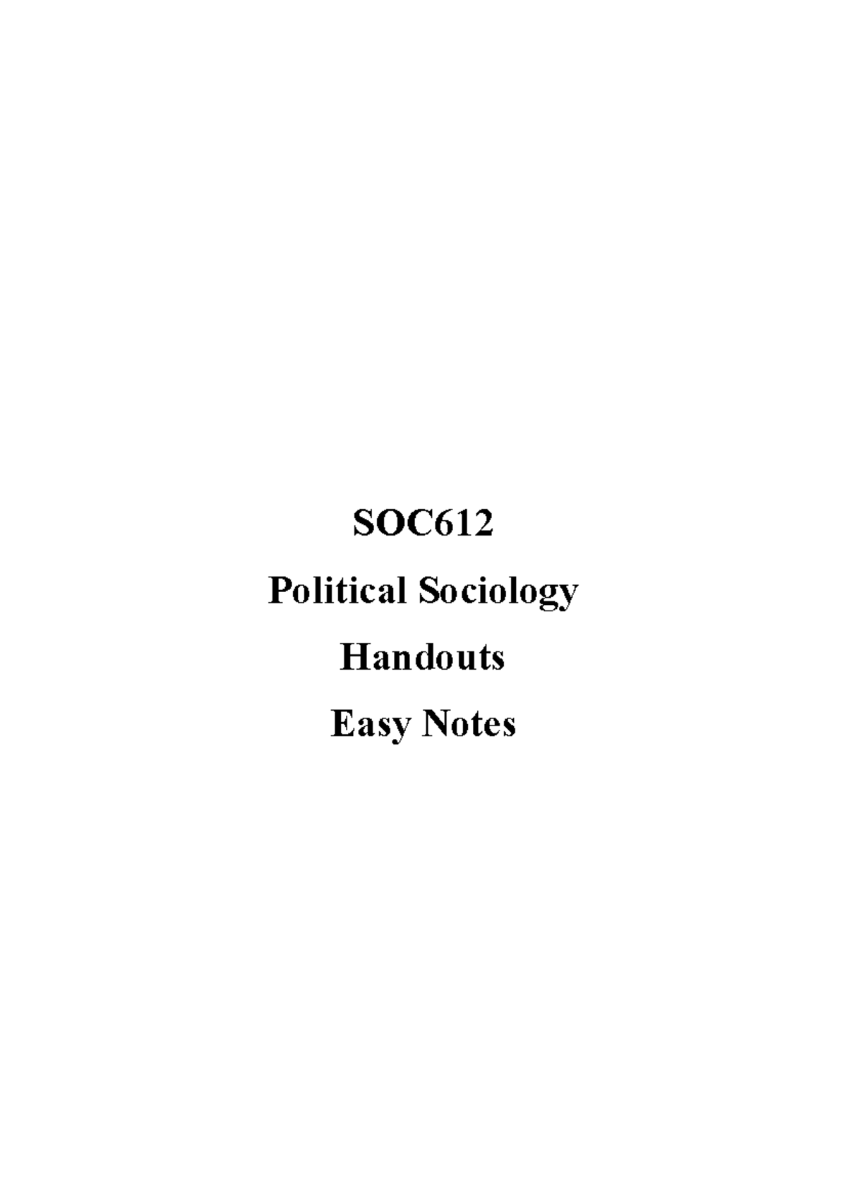 SOC612 Political Sociology Handouts: Social Change & Nationalism ...