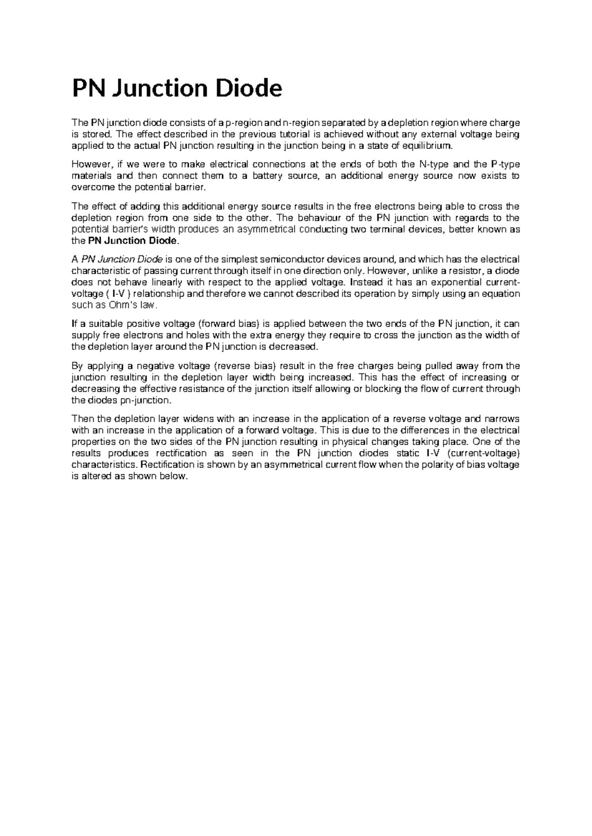 5 PN Junction Diode Overview - BTech First Year Study Notes - Studocu