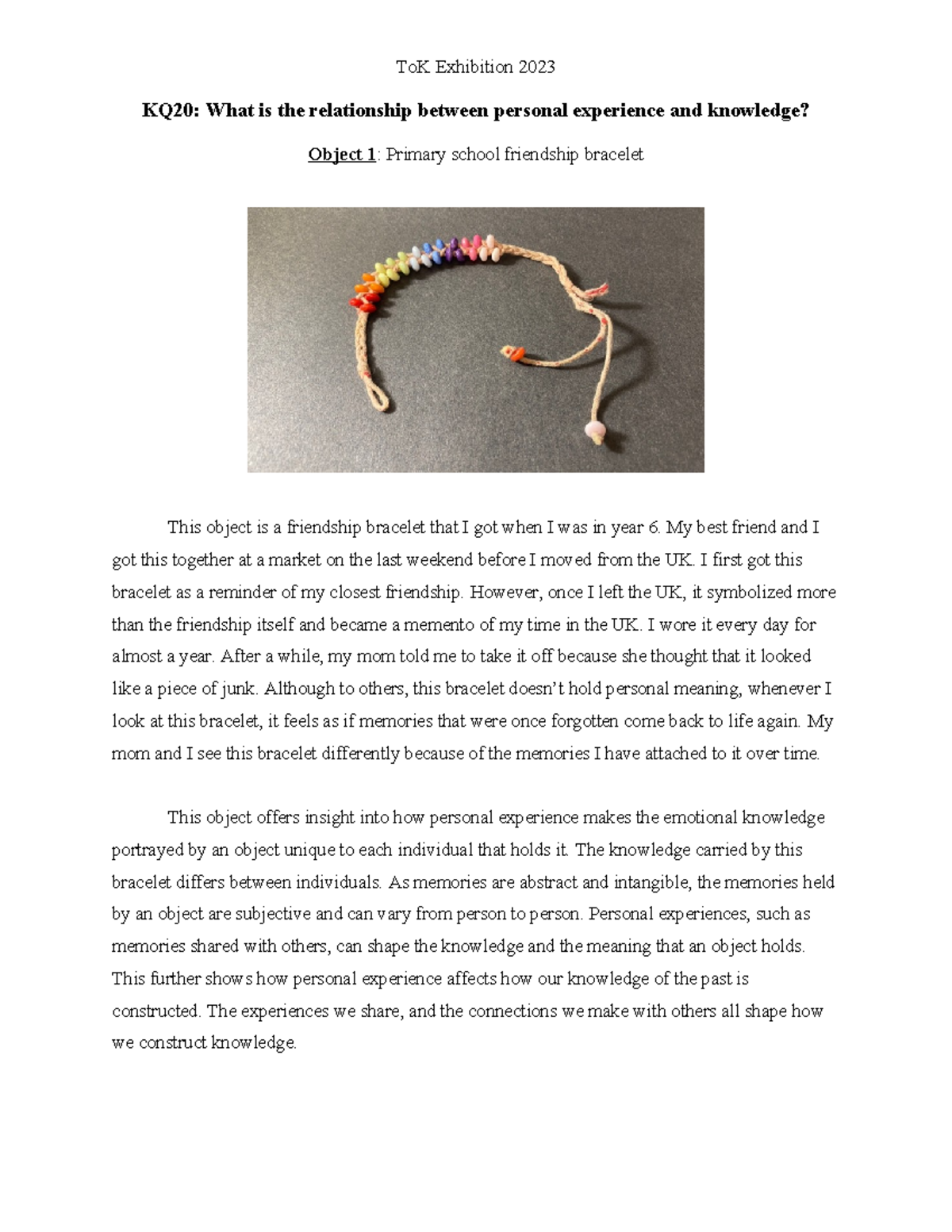 KQ20: Understanding the Connection between Personal Experience and ...