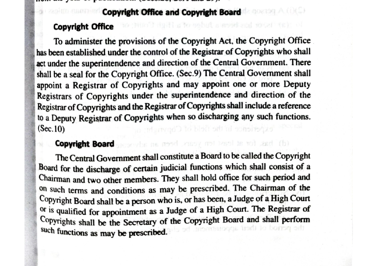 Copyright board - Lecture notes - P Copyright Office and Copyright ...
