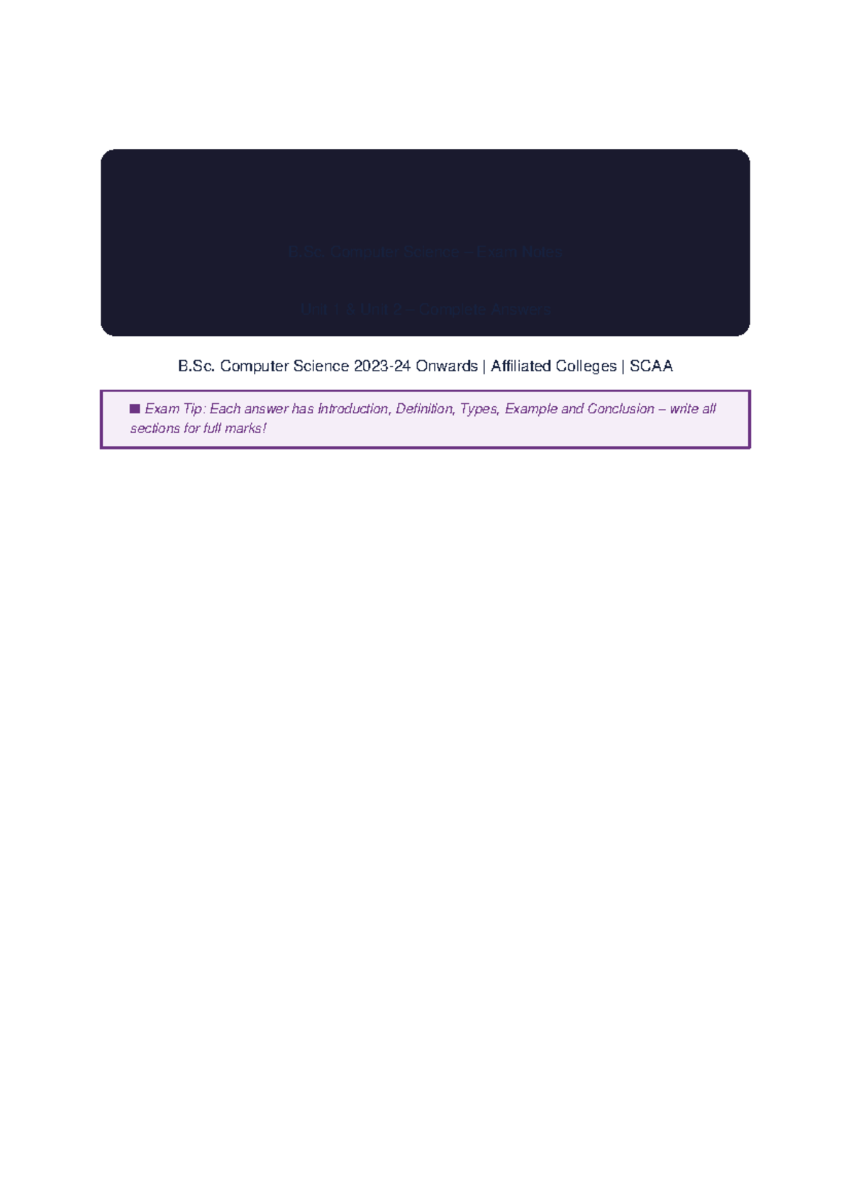 System Software B.Sc. Computer Science Exam Notes: Units 1 & 2 Summary ...