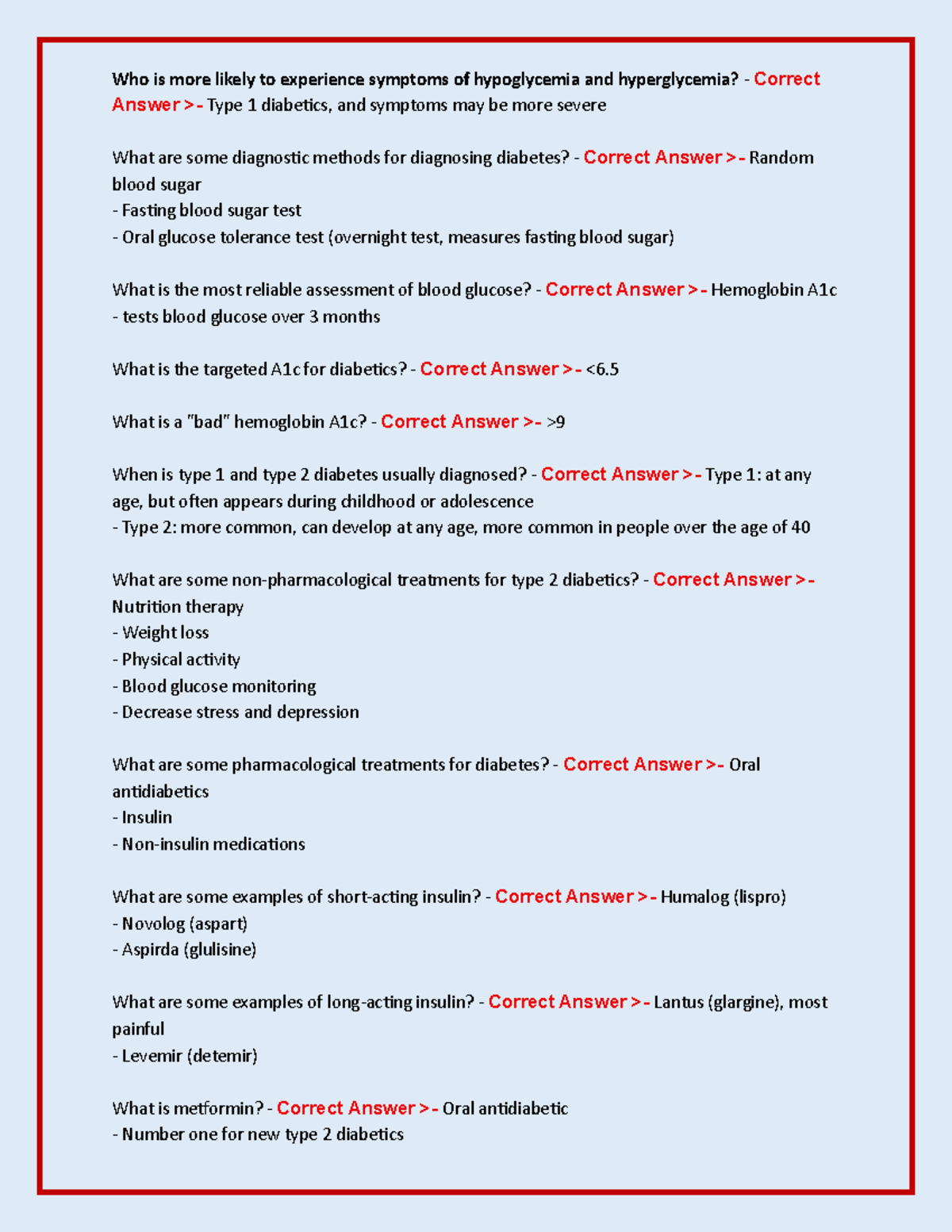 WGU D027 Advanced Pathopharmacology: Diabetes Symptoms & Treatments ...