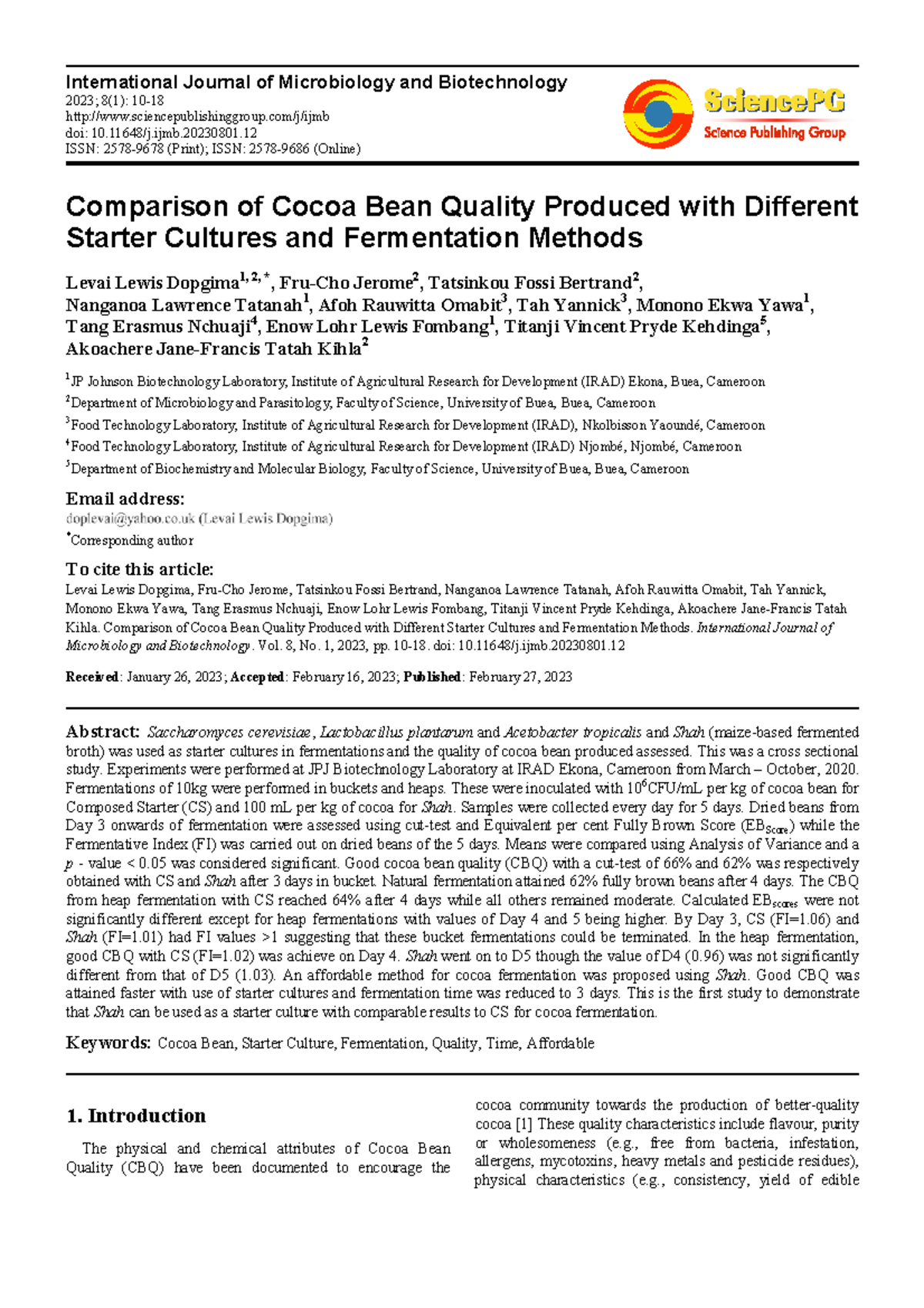 Cocoa Bean Quality Assessment: Fermentation Methods & Starter Cultures ...