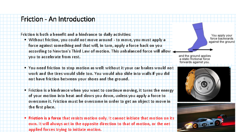 Friction - An Introduction - Lesson Q4 Dynamics Insights - Studocu