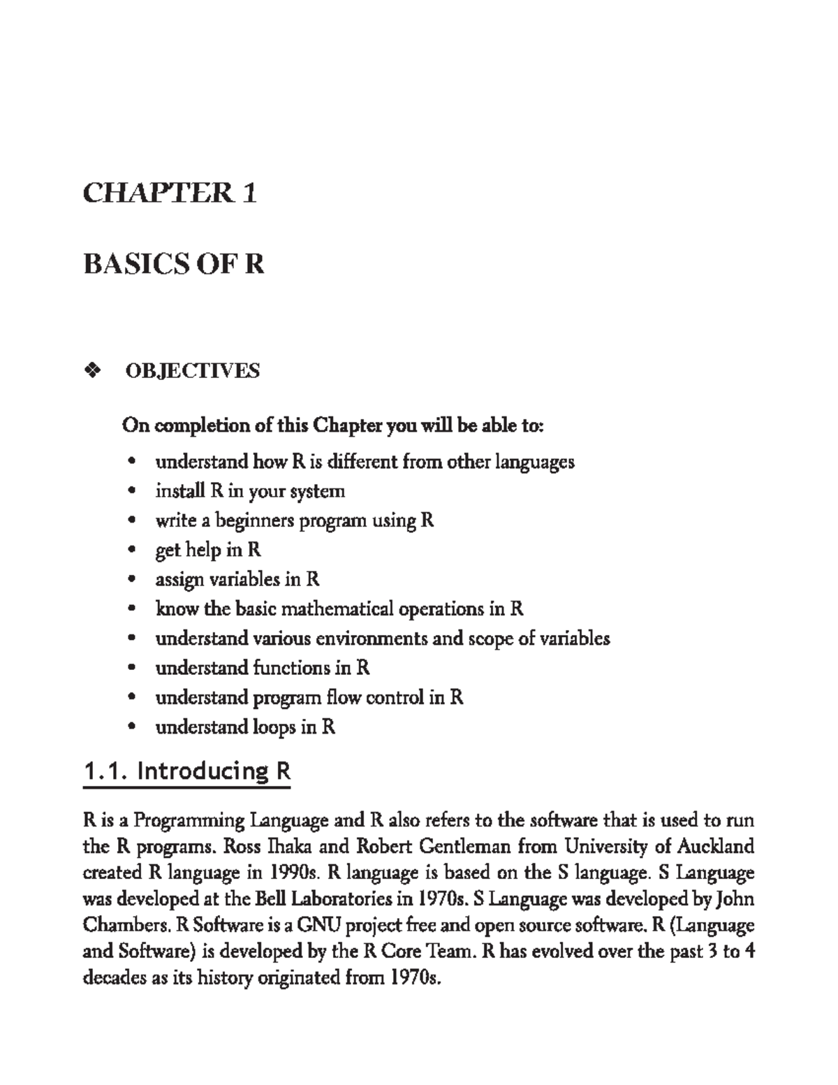 Module 1&2 - CHAPTER 1 OBJECTIVES 1. Introducing R 2 R Programming — An ...