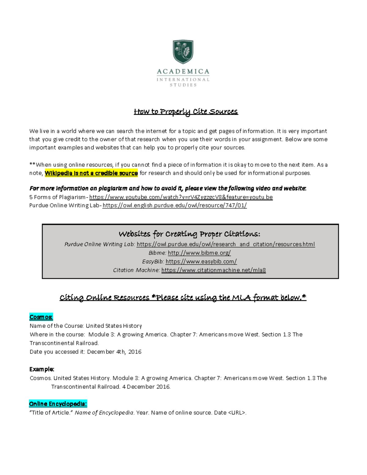 Proper Citation Techniques - Dual Diploma - Studocu