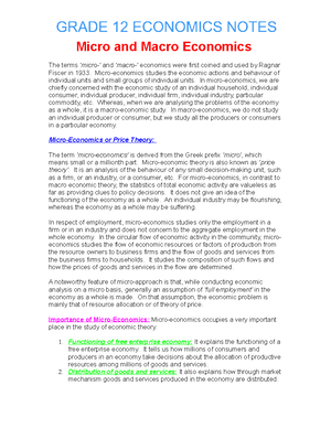 Economics Grade 12 Notes - ECONOMICS GRADE 12 NOTES Economic growth and ...