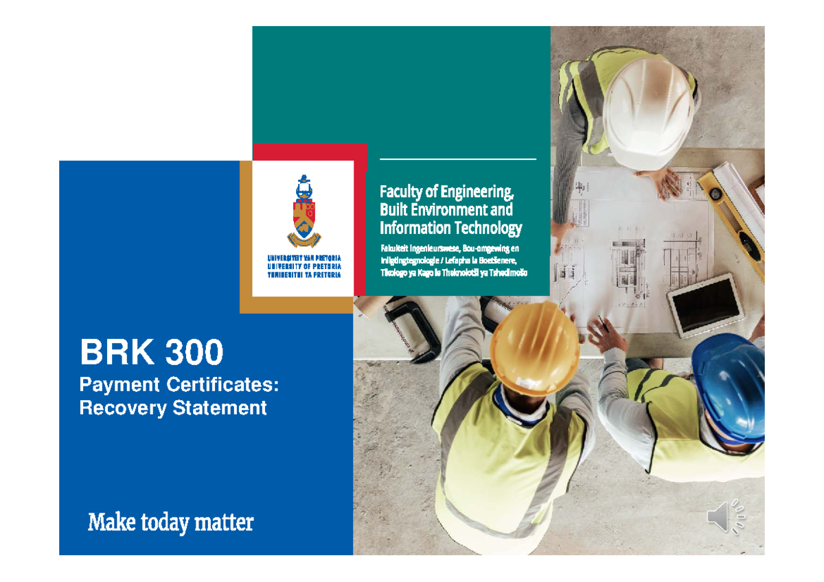 BRK300 - Lecture Notes on JBCC Payment Certificate Recovery Statement ...