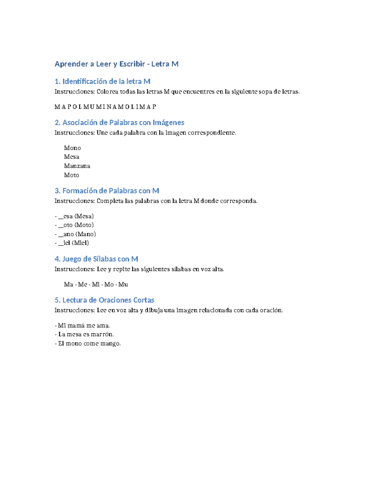 Aprender a Leer Letra M - Aprender a Leer y Escribir - Letra M 1 ...