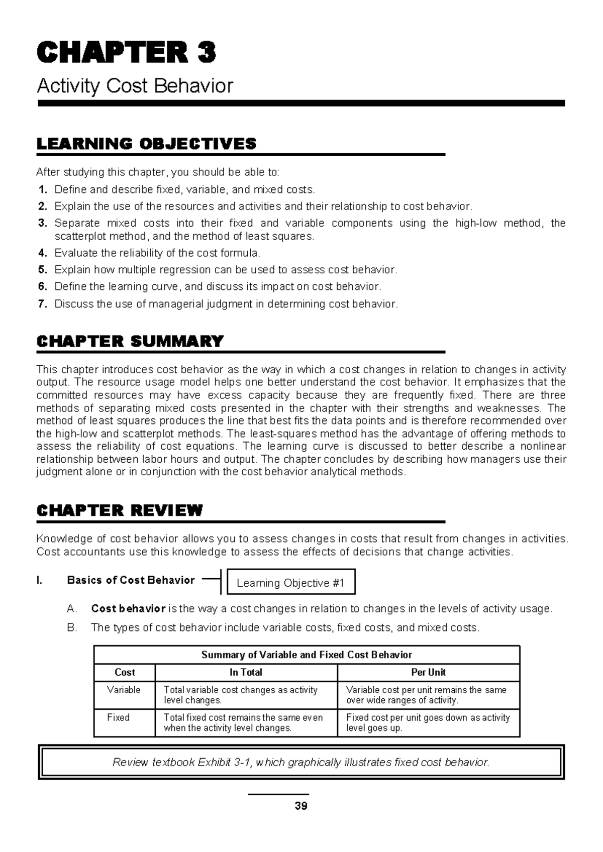 Cost Accounting (ACC 101) - Chapter 3: Understanding Activity Cost ...