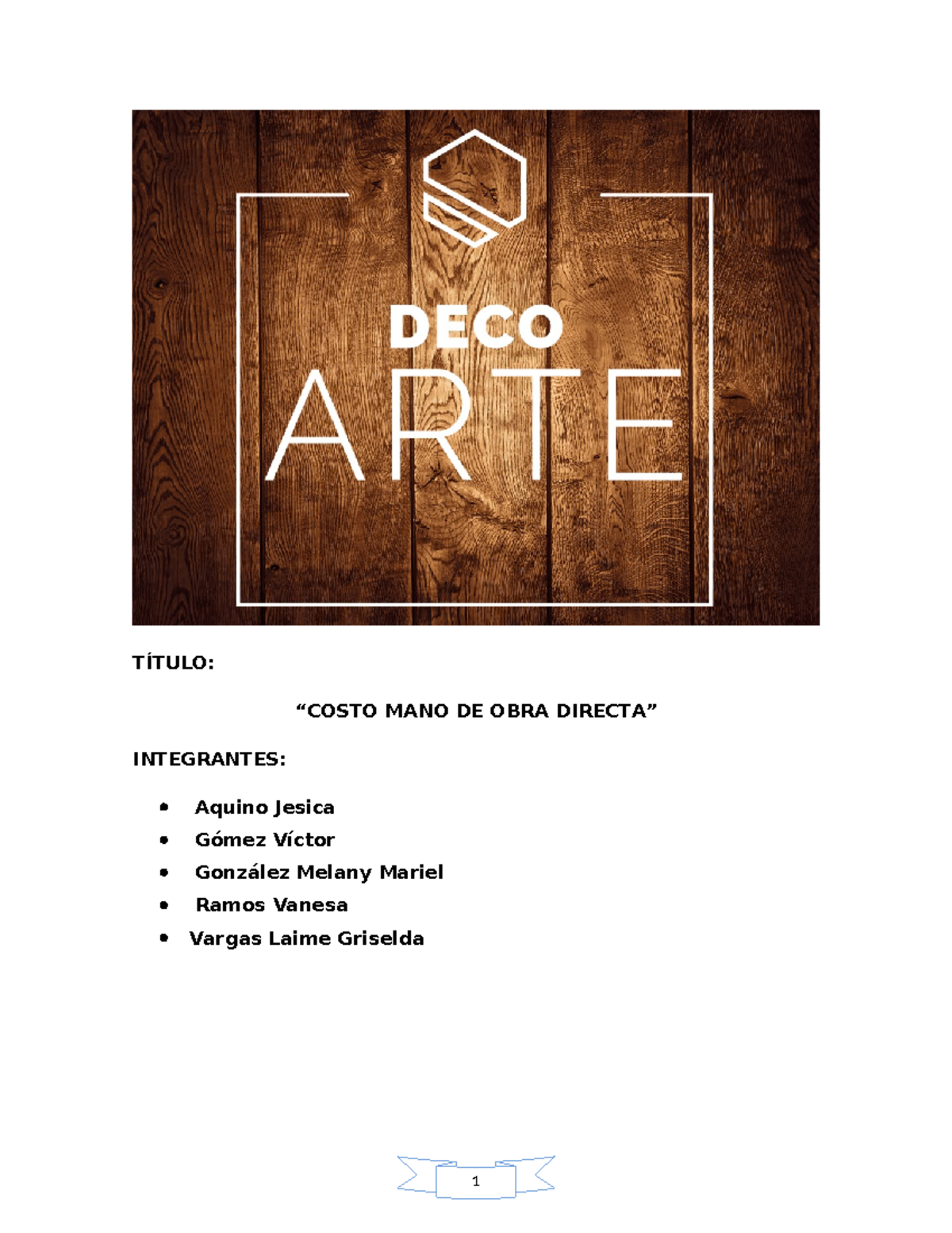 Informe de Mano de Obra Directa (MOD) - Eco Arte - Studocu