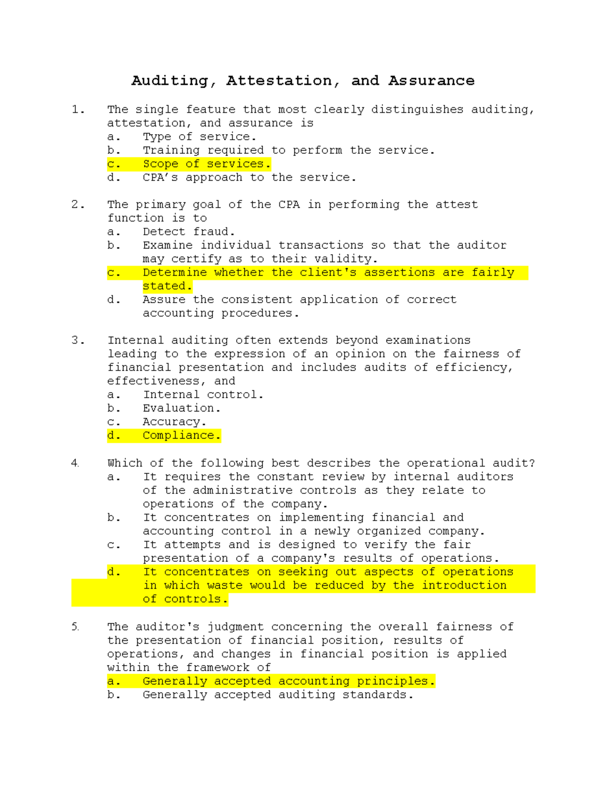 Ch01 - Auditing, Attestation, and Assurance - Auditing, Attestation ...