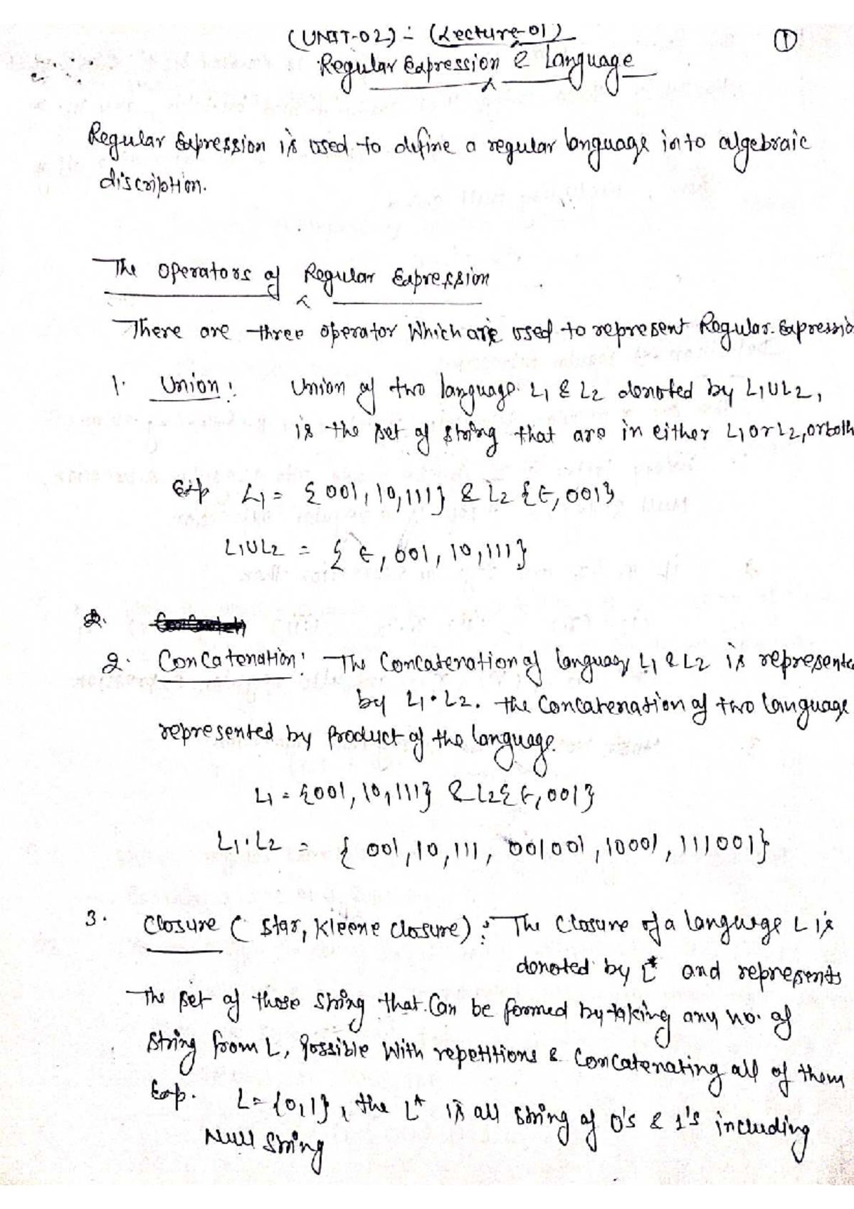 Regular Expressions and Finite Automata: TAFL Unit-2 Notes 23-24 - Studocu