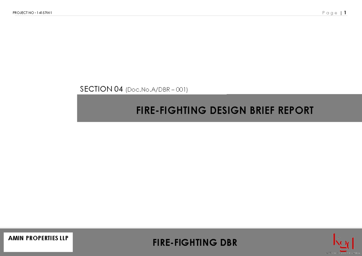 Design Brief Report for Fire Protection Systems - Project No. 14157001 ...