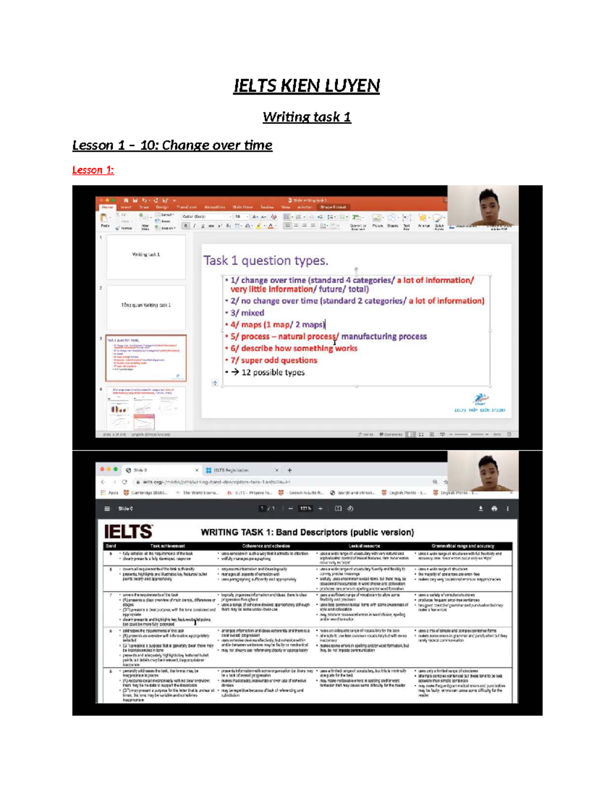 IELTS KIEN LUYEN Writing Task 1: Change Over Time Lessons and ...