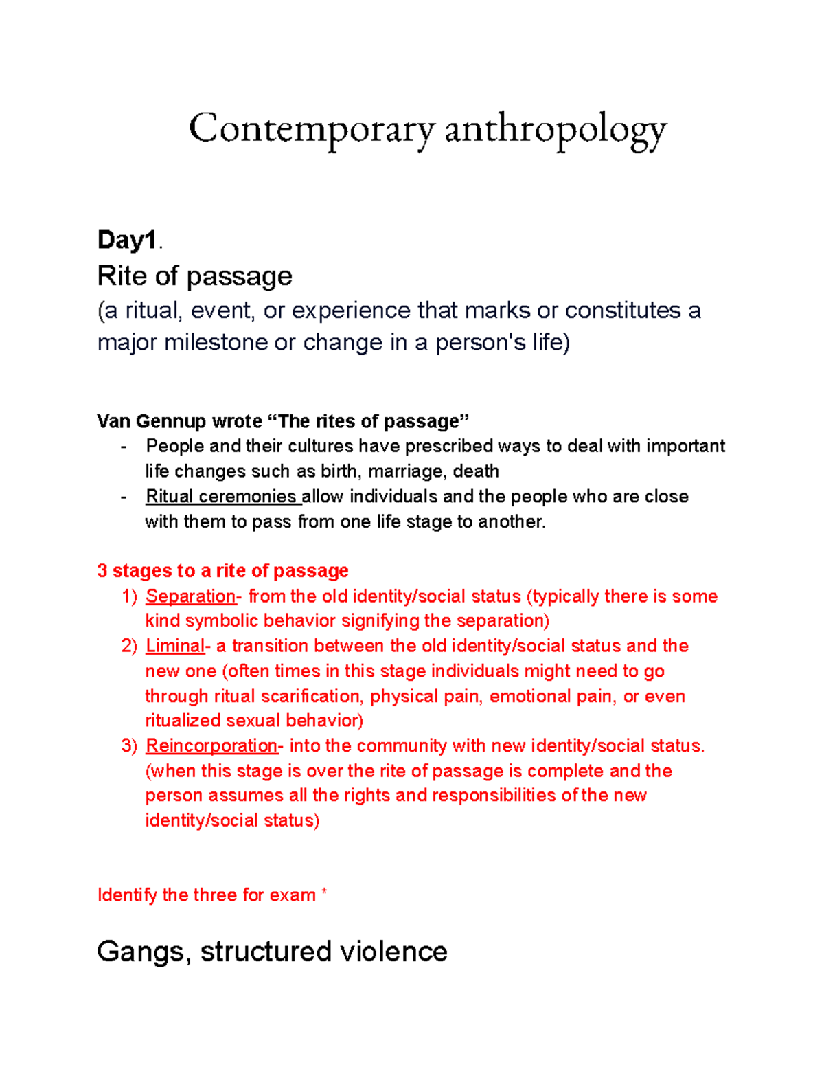 Contemporary Anthropology Study Guide: Themes and Concepts ...
