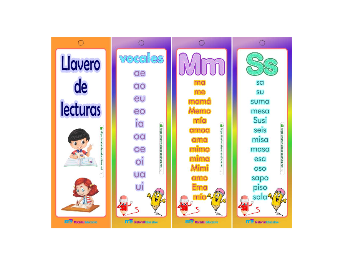 Llavero de Lectura por Sílabas y Palabras - Material Educativo - Studocu