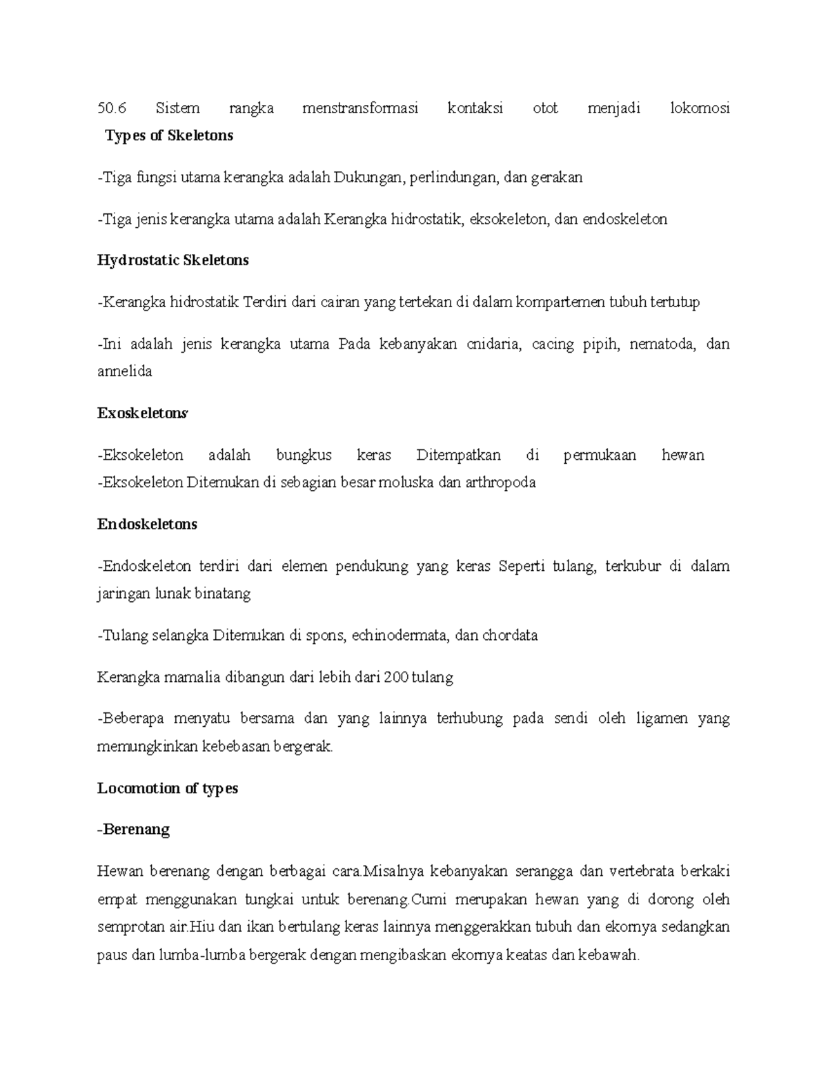 Biologi umum 3 - Tugas presentasi - 50 Sistem rangka menstransformasi ...