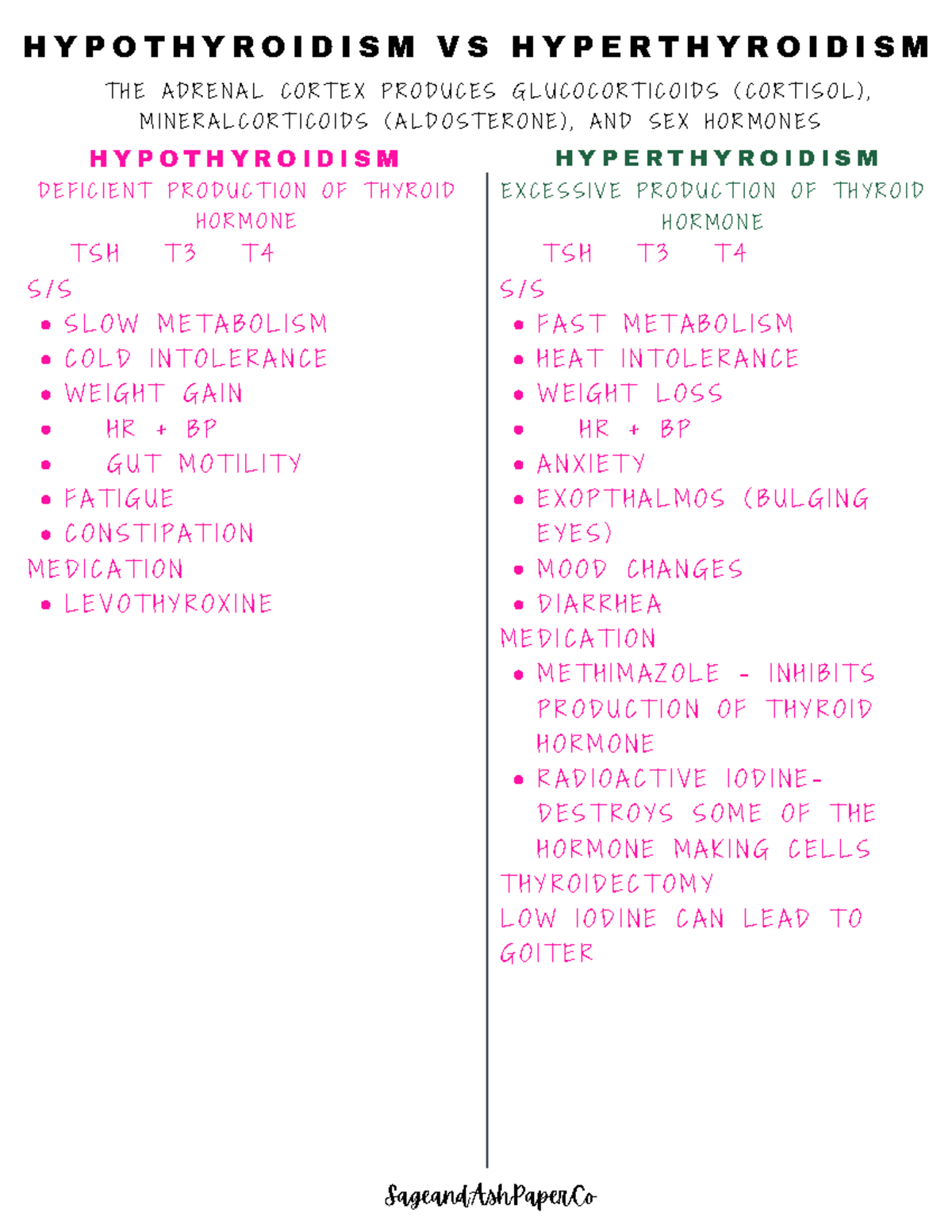 Hypothyroidism vs Hyperthyroidism: Key Differences and Treatments - Studocu