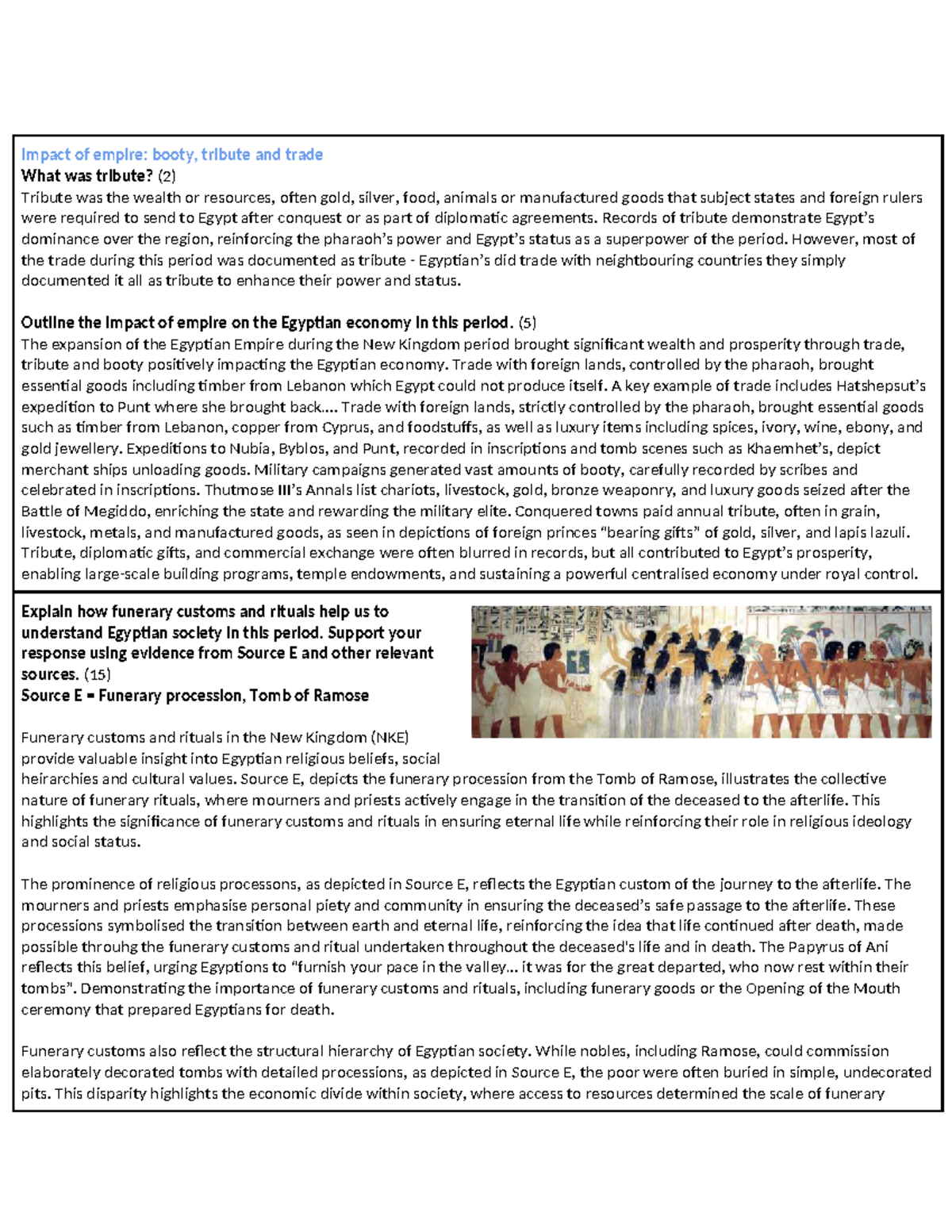 Impact of Empire on Egyptian Economy and Society: A Study Guide (HIST ...