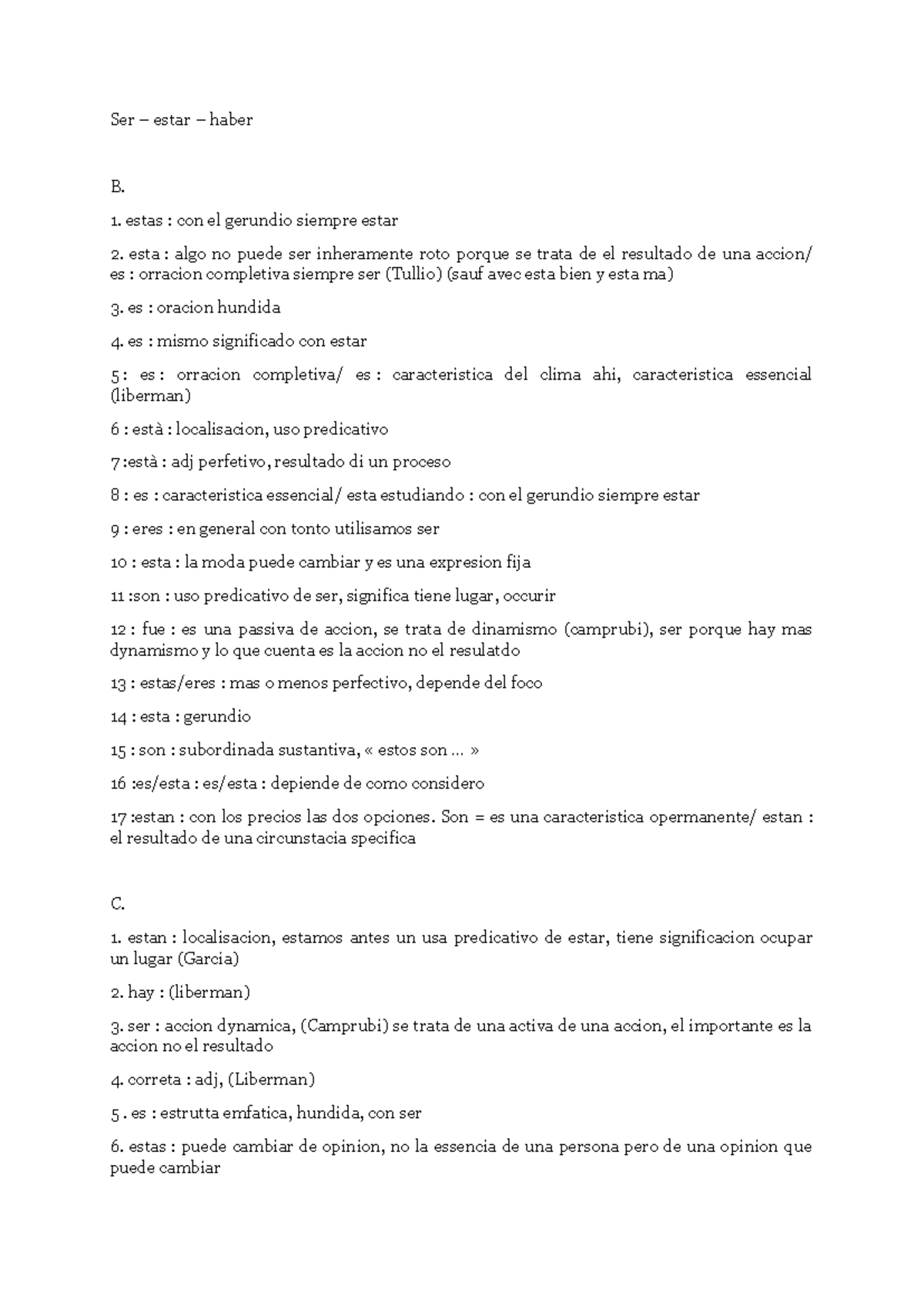 Examen de Español: Ser y Estar - Ejercicios B1 - Studocu