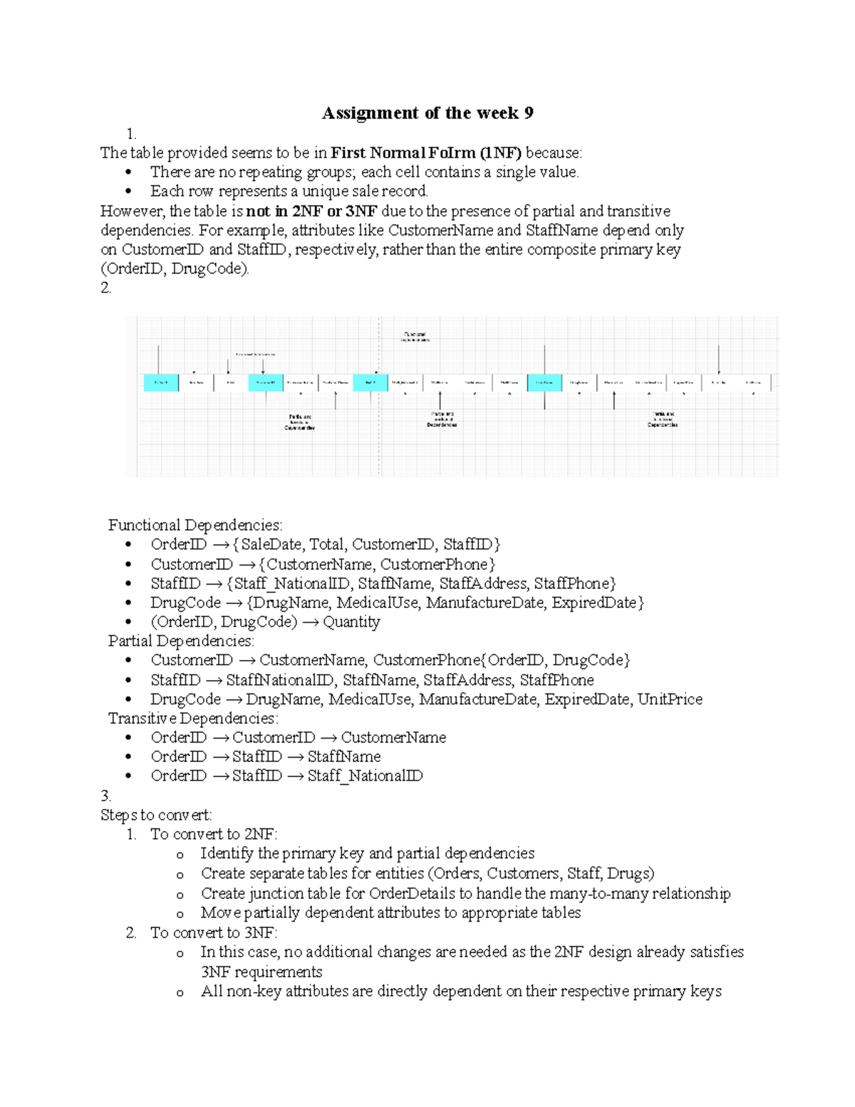 Database Normalization Assignment: Week 9 Analysis and Conversion - Studocu