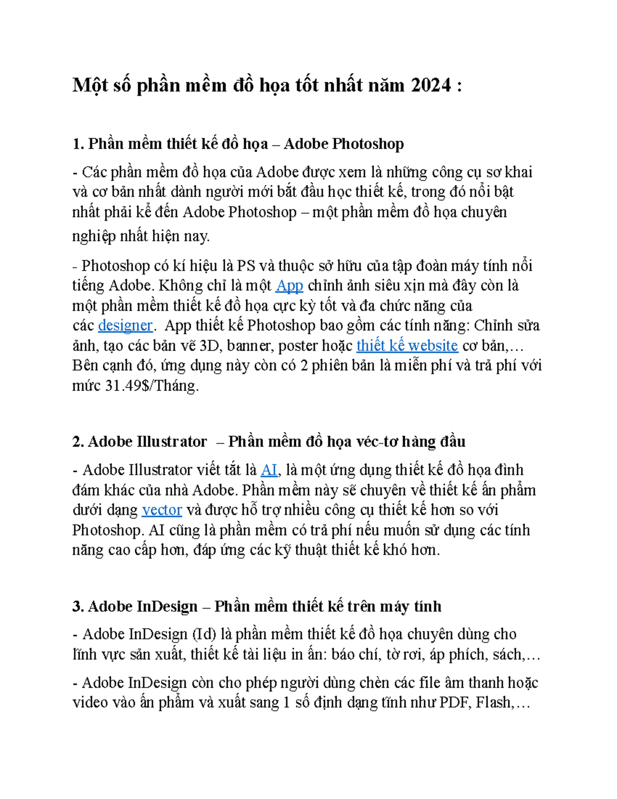 Các phần mềm đồ họa hàng đầu năm 2024: Từ Photoshop đến GIMP - Studocu