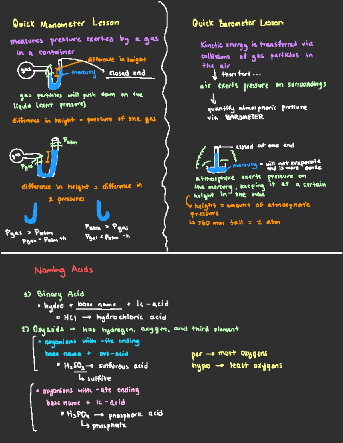 Chemistry Review Guide: Lesson on Gas Pressure & Manometers - Studocu