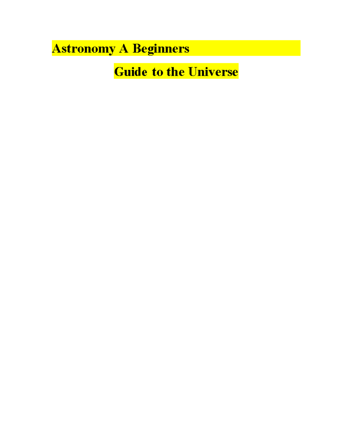 Astronomy 101: A Beginner's Guide to the Universe Overview - Studocu