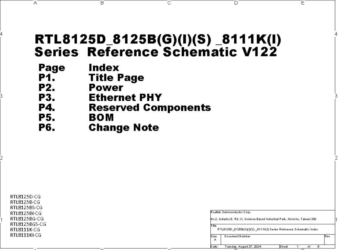 RTL8125D_8125B(G)(I)(S) Series Reference Schematic: Complete BOM - Studocu
