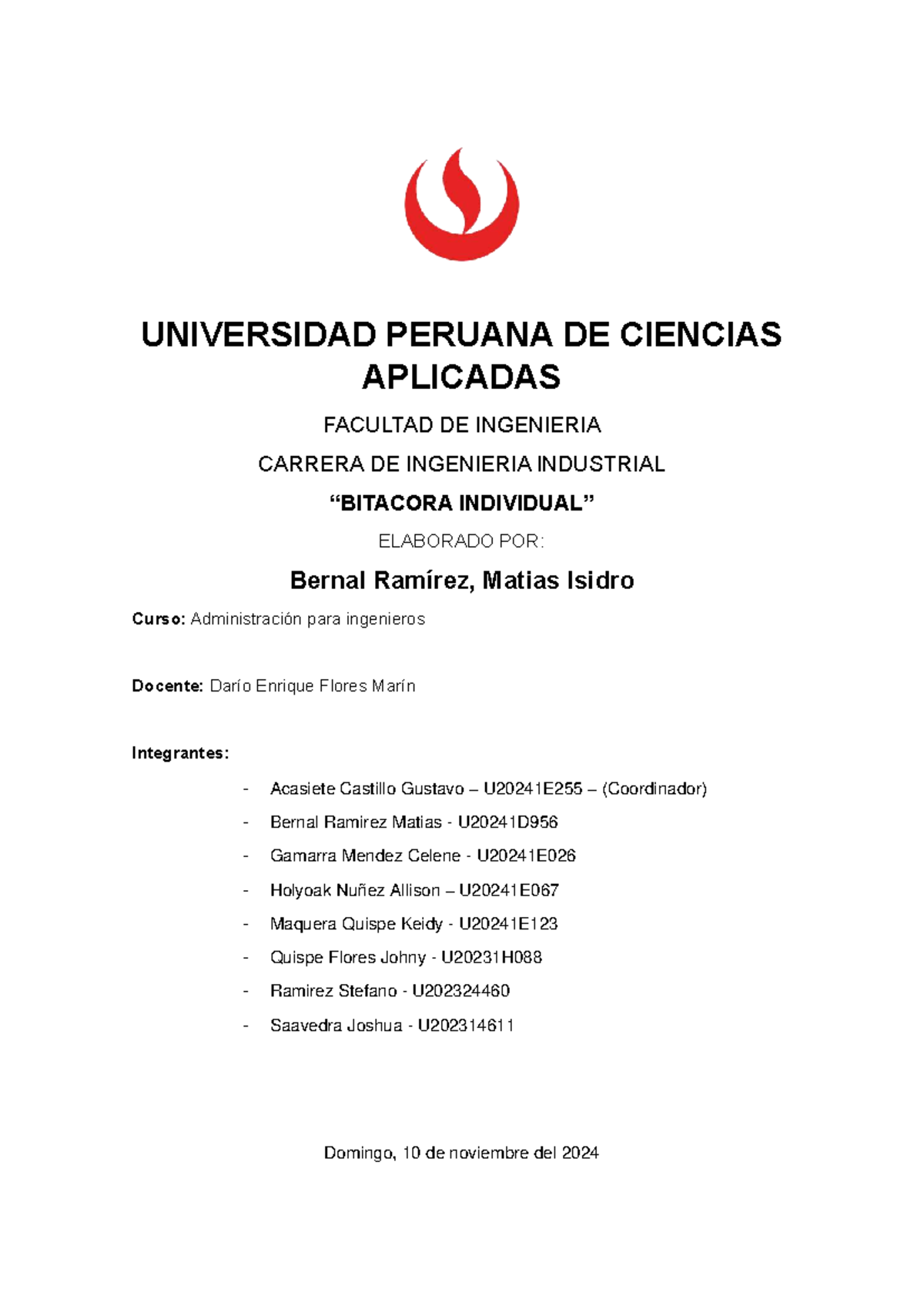 Bitácora Individual de Administración para Ingenieros - Matías Bernal ...