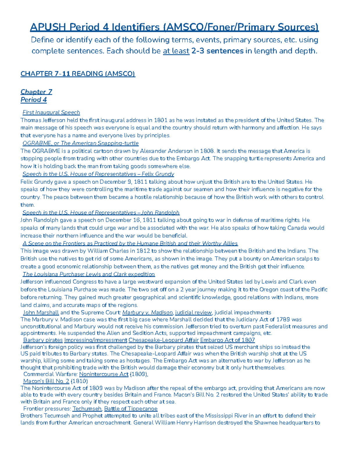 APUSH Period 4 Homework: Key Terms & Identifiers Review - Studocu