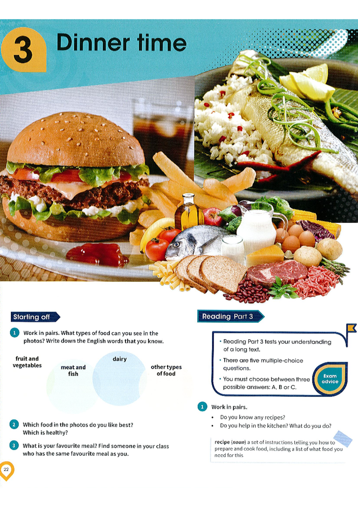 KET SB Unit 3: Dinner Time Activities and Vocabulary - Studocu