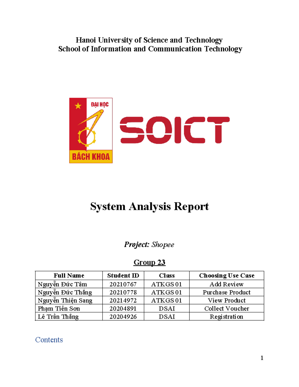 Report system (new) - Hanoi University of Science and Technology School ...