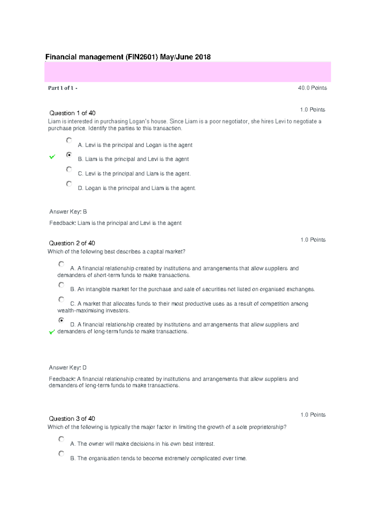 FIN2601 May/June 2018 Exam Paper Study Guide & Answers - Studocu