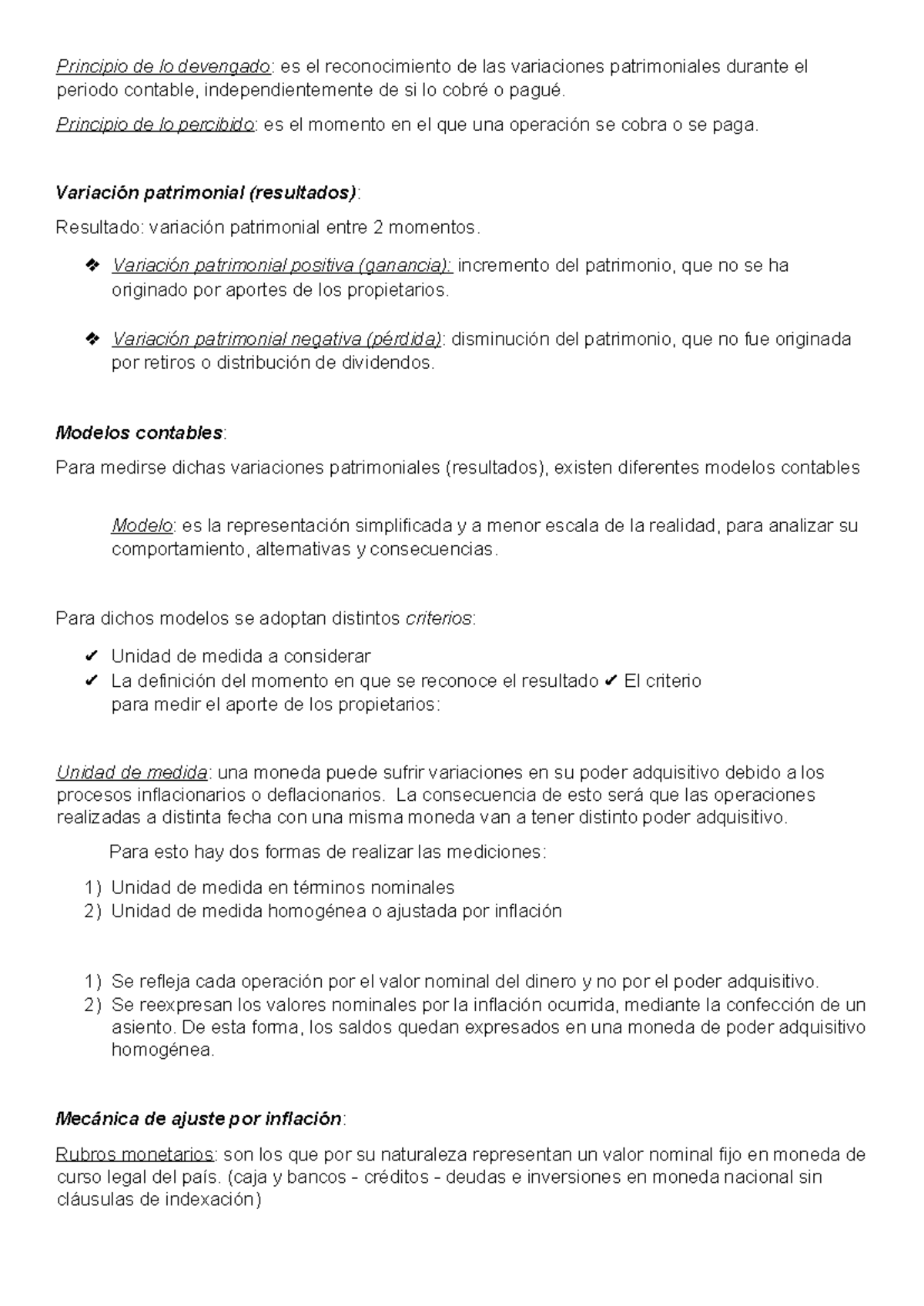 Resumen Contable: Principios y Modelos a Considerar (Conta Gerencial ...