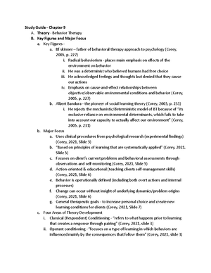 Counseling Theories Gerald Corey - Ch 6 Notes - Study Guide - Chapter 6 ...