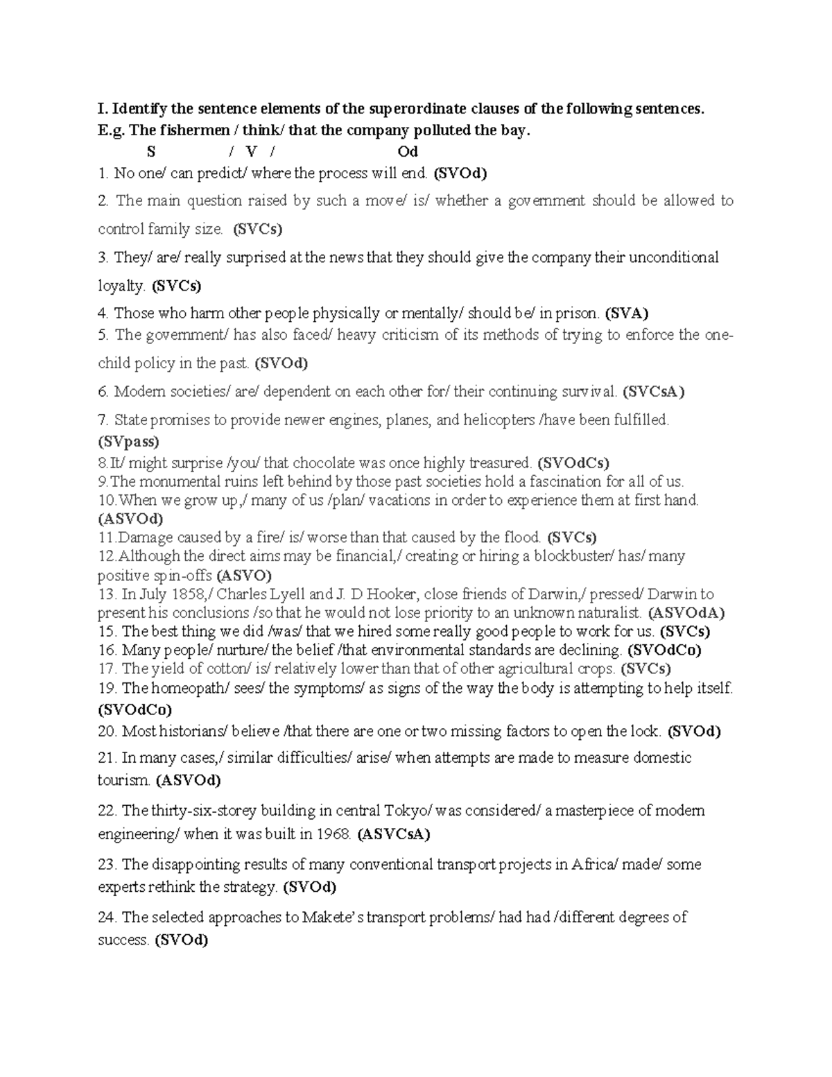 Assignment 13B - Analyzing Superordinate Clauses and Sentence Structures - Studocu